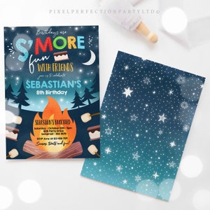 EDITABLE S'mores Birthday Invitation S'mores Bonfire Birthday Invite Backyard Camping S'mores ...
