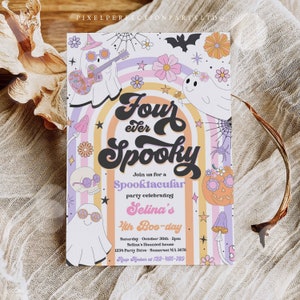 Editable Four Ever Spooky Halloween Ghost 4th Birthday - Etsy