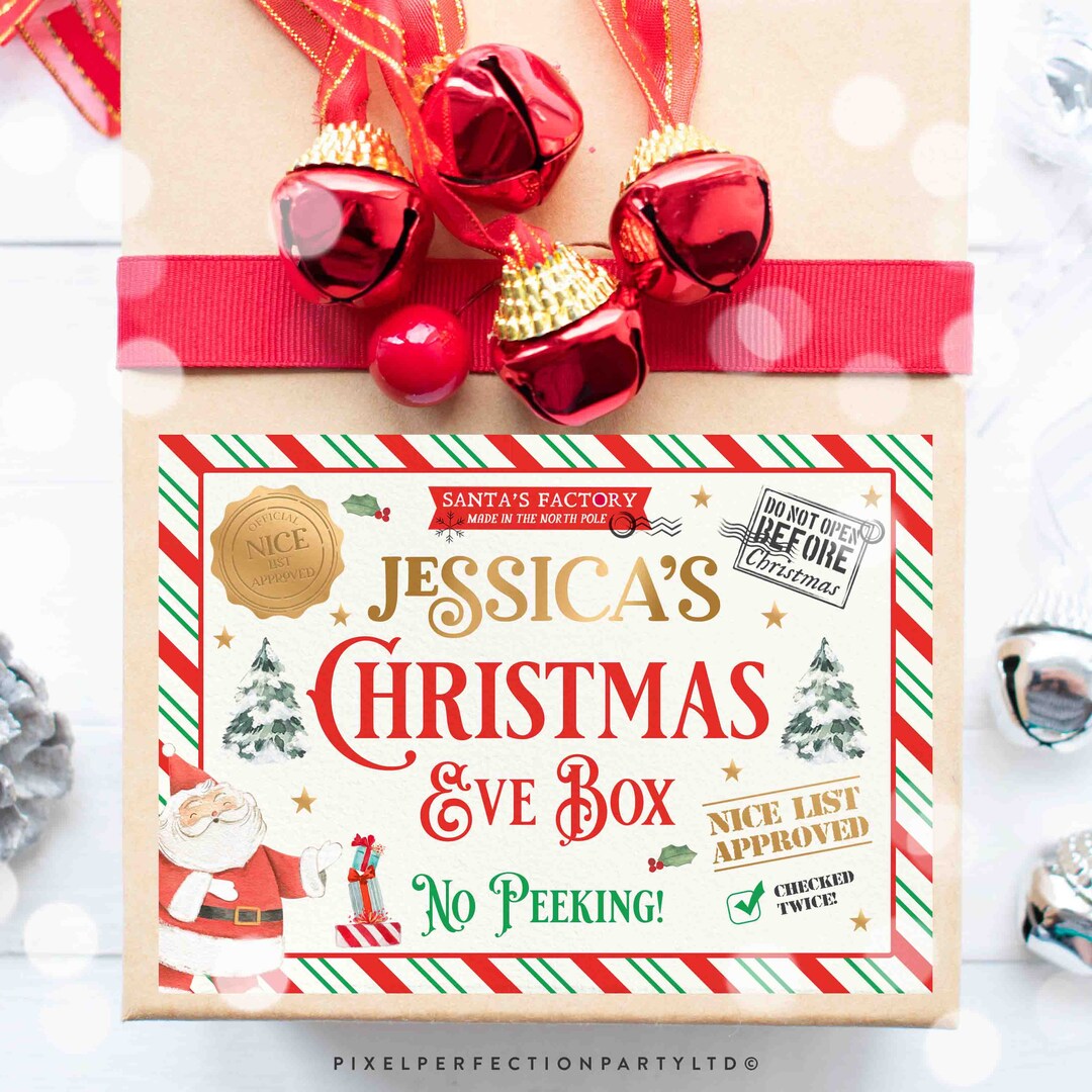 EDITABLE Christmas Eve Box Label Christmas Eve Box Sign - Etsy