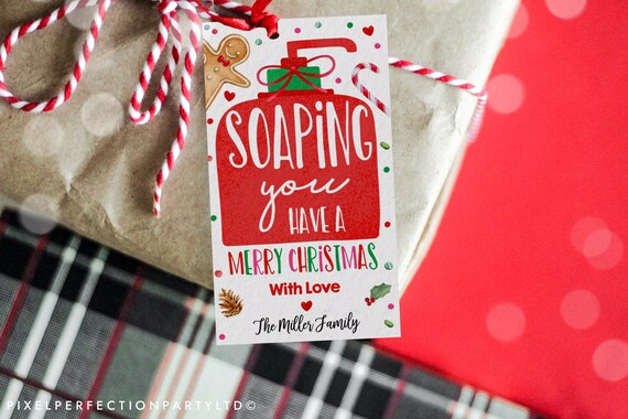 Editable Soapin You Have a Merry Christmas Teacher Christmas Gift Tag ...