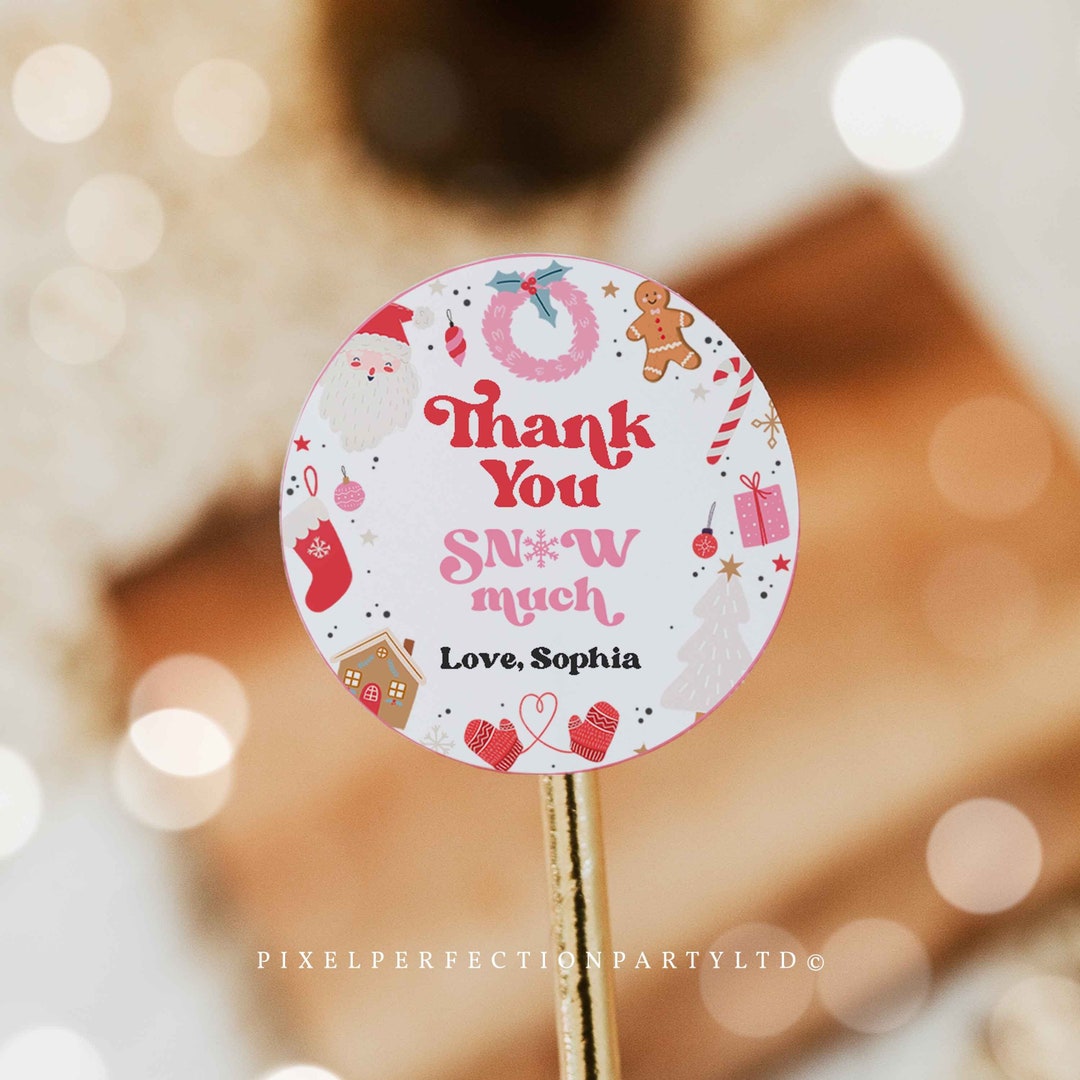 Editable Christmas Birthday Party Circle Square Favor Tags Oh What Fun ...