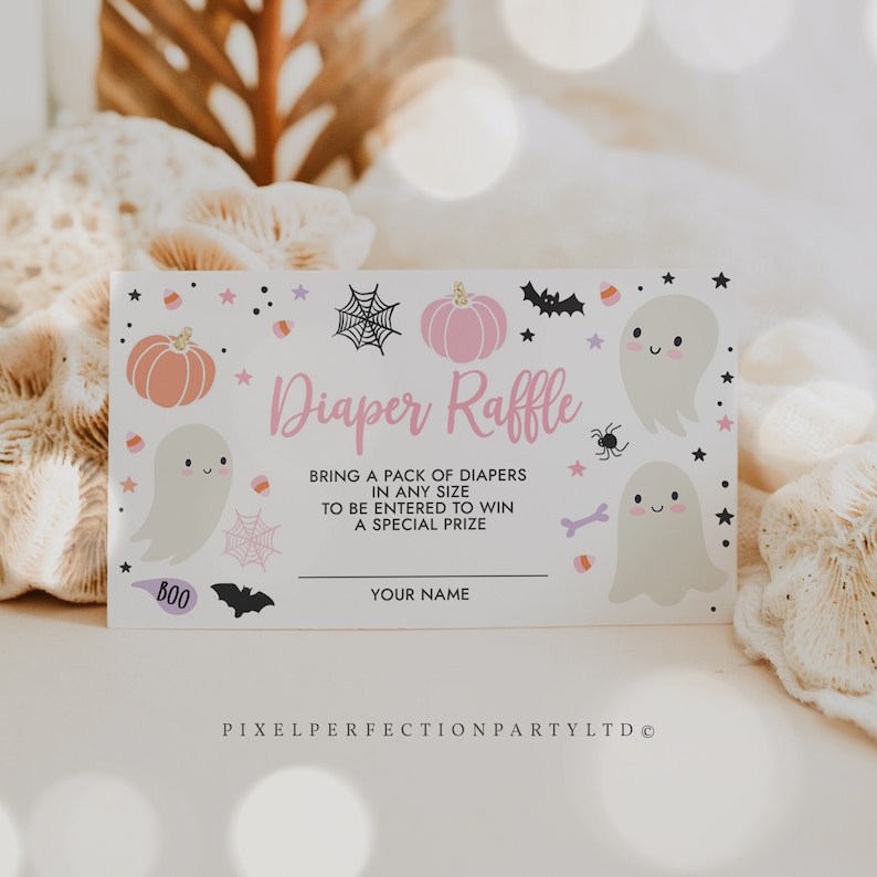 Editable Little Boo Baby Shower Diaper Raffle Ticket Halloween - Etsy