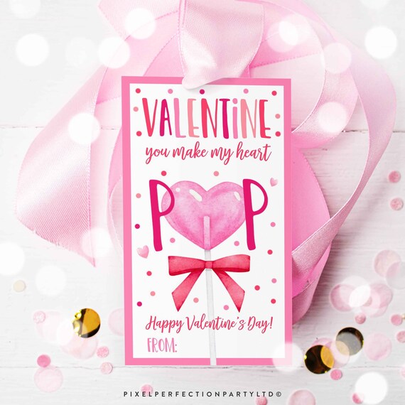 Editable You Make My Heart Pop Valentine's Day Gift Tag Valentine ...
