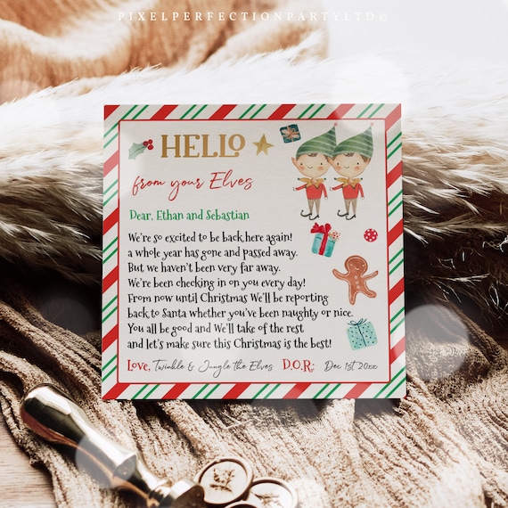 Editable Miniature Boy Boy Elf Multiple Elves Arrival Letter Miniature ...