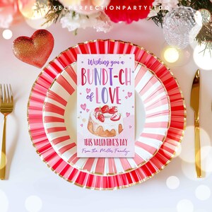 Editable Valentine Bundt Cake Gift Tag Wishing You A Bundt-ch of Love ...
