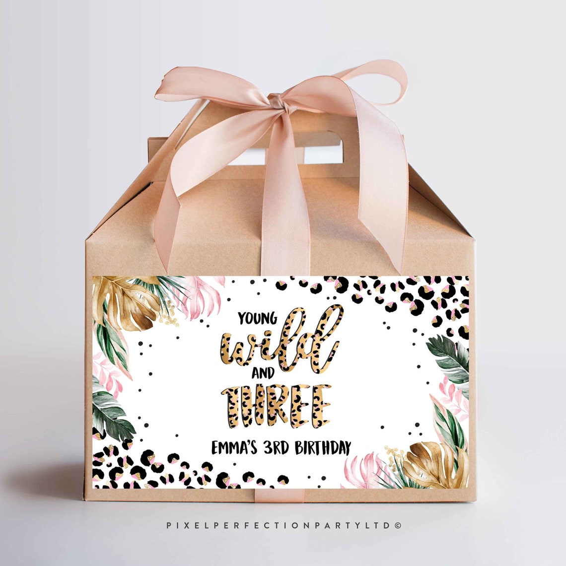 Editable Leopard Print Gable Box Labels Jungle Gift Box Labels - Etsy