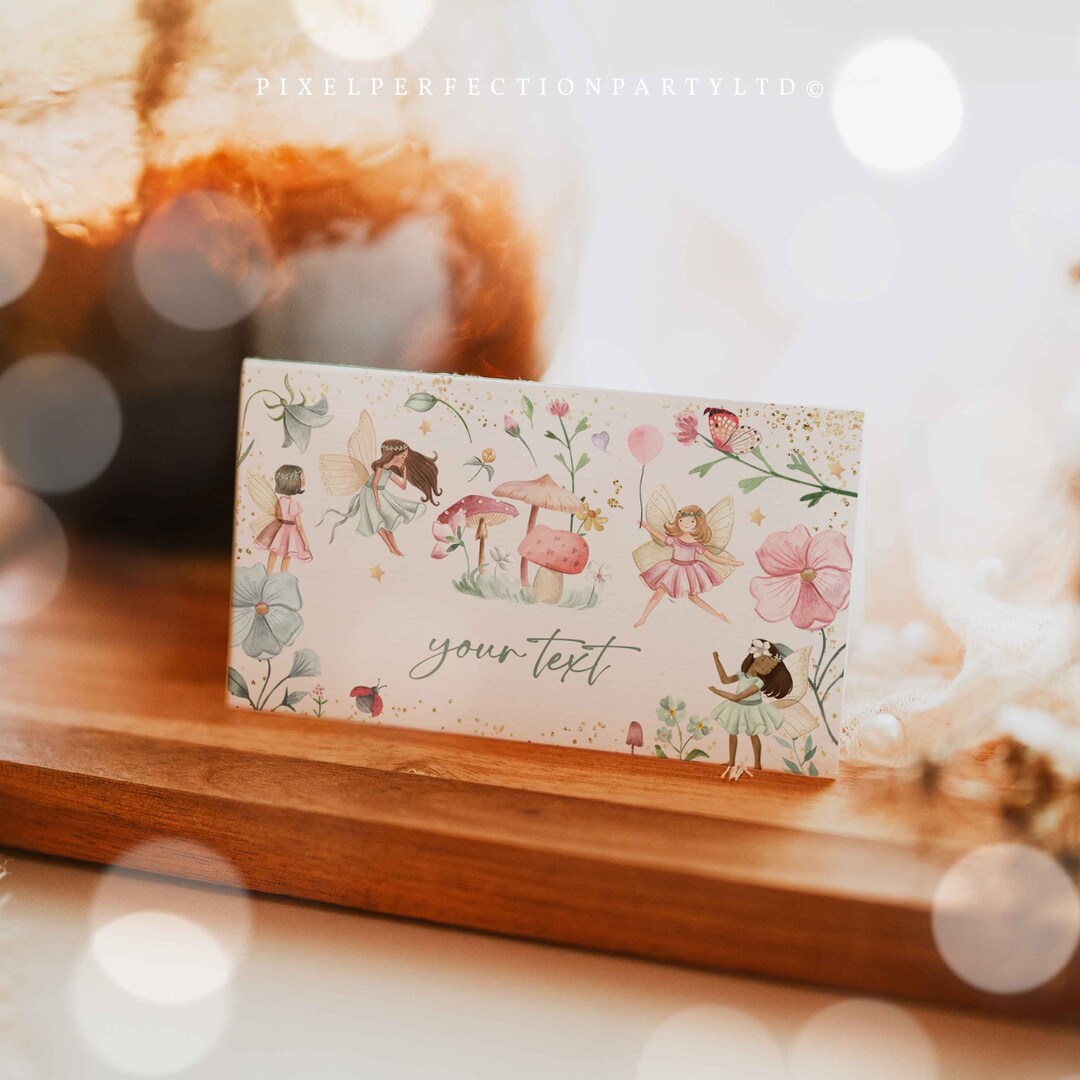 Editable Fairy Birthday Party Folded Food Labels Enchanted Magical ...