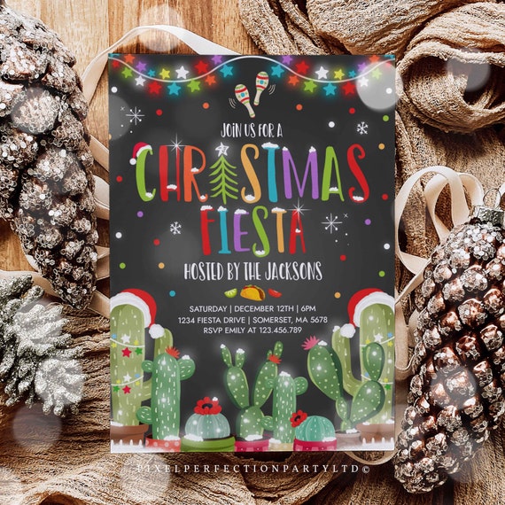 Holiday Fiesta Party Invitation Christmas Fiesta Party - Etsy