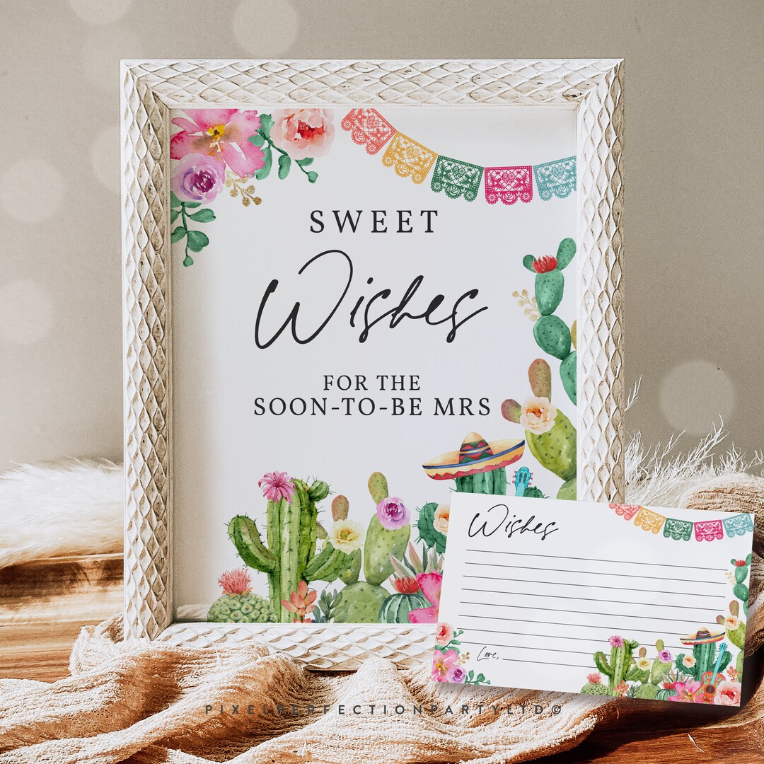 Fiesta Sweet Wishes for the Soon-to-be Mrs Sign Wishes Card Taco 'bout ...