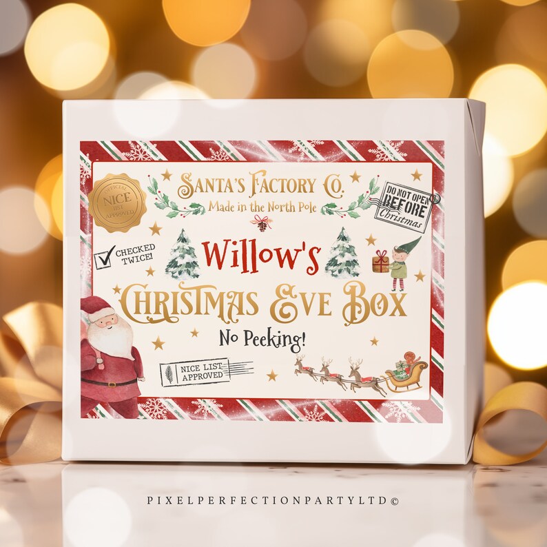 EDITABLE Christmas Eve Box Label Christmas Eve Box Sign Special ...