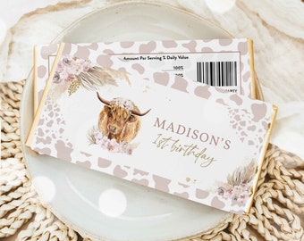 Editable Highland Cow Birthday Party Candy Bar Label Holy Cow - Etsy UK