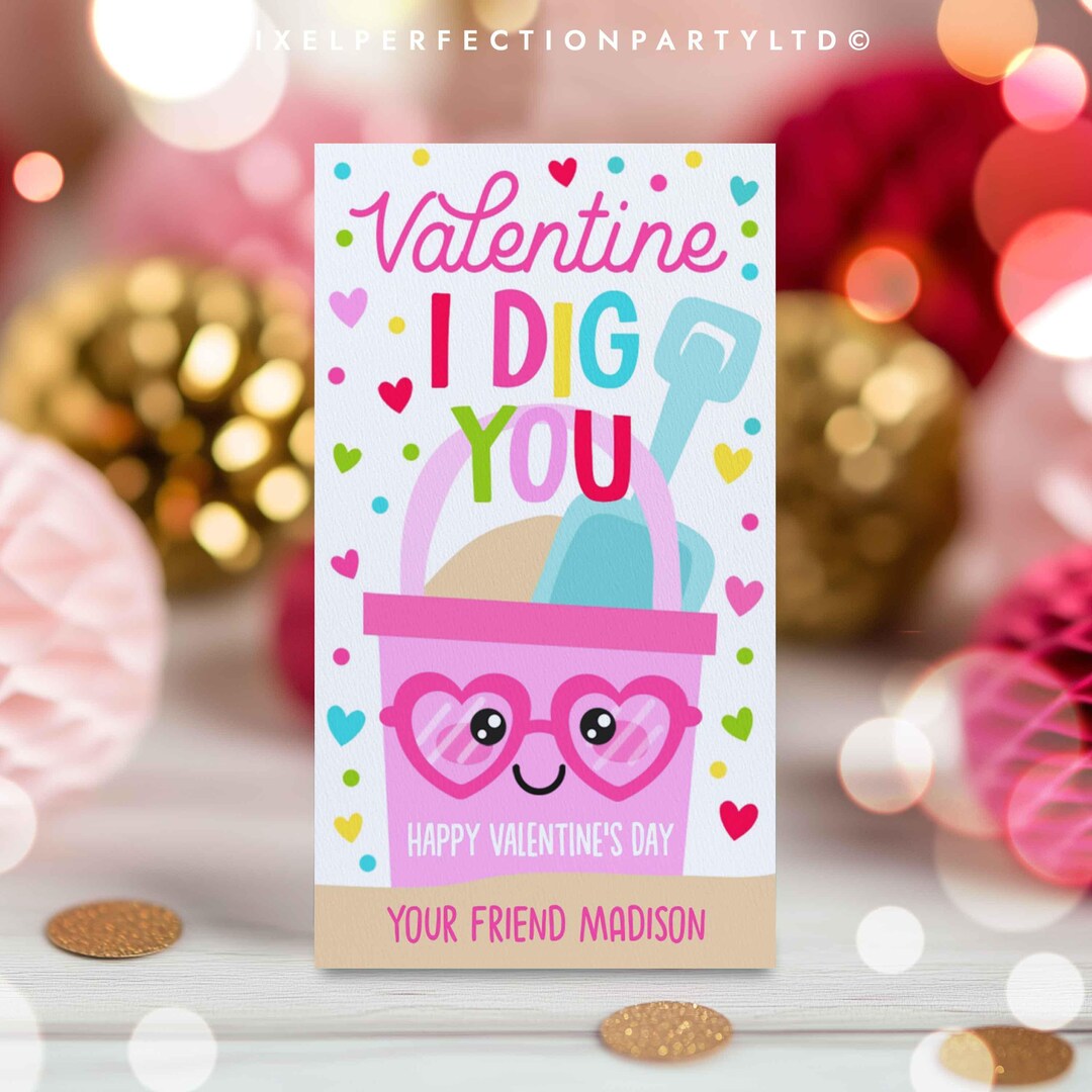 Editable Valentine I Dig You Gift Tag Shovel I Dig You Valentine Gift ...