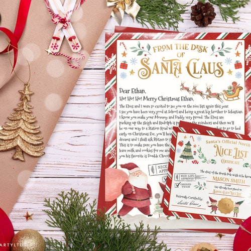 EDITABLE Santa Claus Official Nice List Certificate North Pole - Etsy