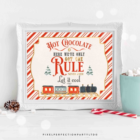 Polar Express Birthday Party Sign Hot Chocolate North Pole Express ...