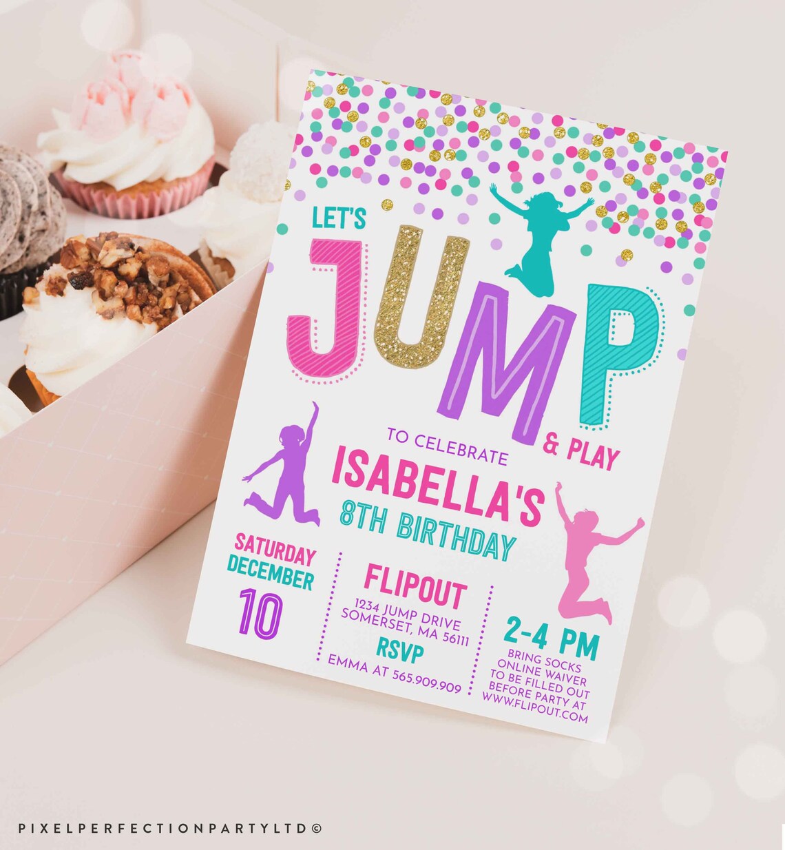 Jump Invitation Jump Birthday Invitation Trampoline Party - Etsy
