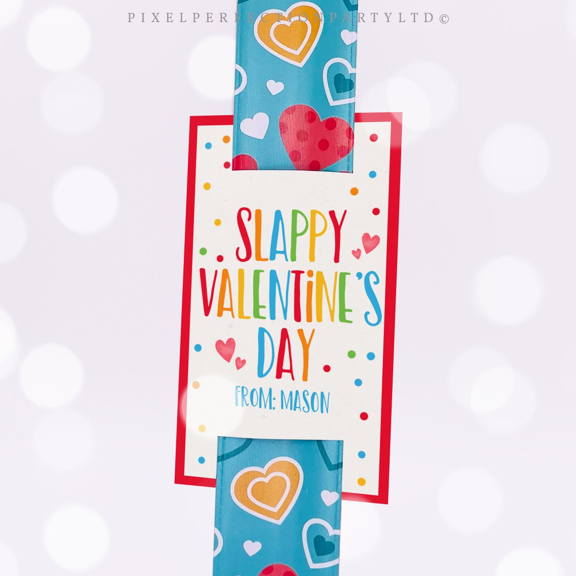 Editable Slap Bracelet Valentine's Day Gift Tag Slappy - Etsy