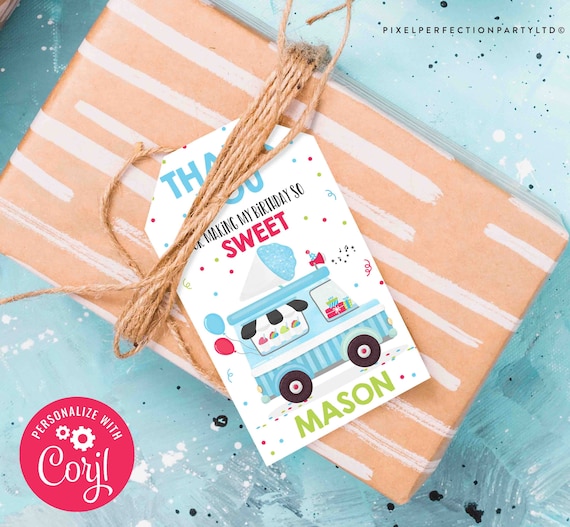 Editable Snow Cone Favor Tag Snow Cone Thank You Tag Snow Ball Shaved ...