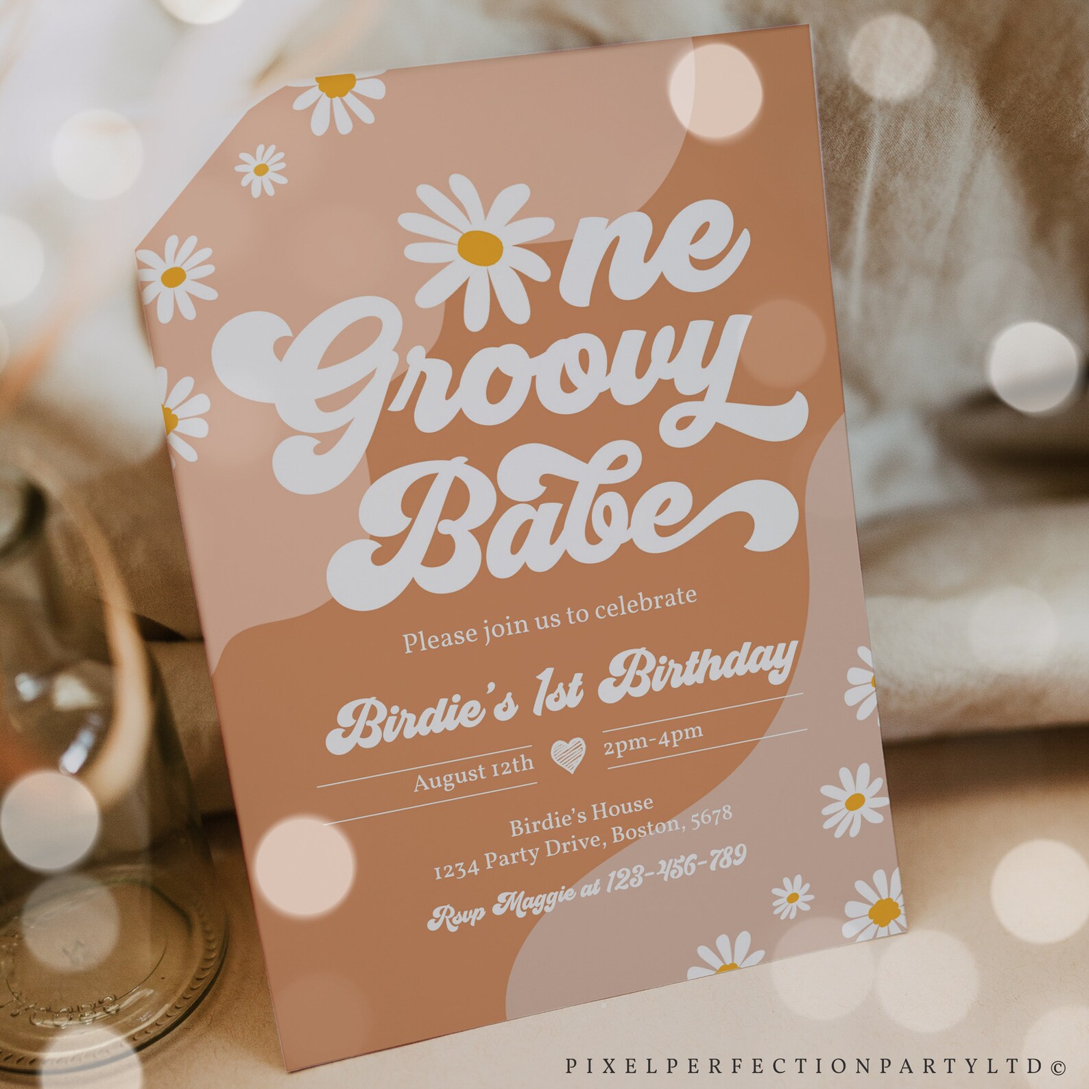 Editable One Groovy Baby 1st Birthday Party Invitation Boho - Etsy