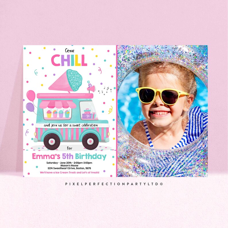 Editable Snow Cone Birthday Party Invitation Shaved Ice - Etsy