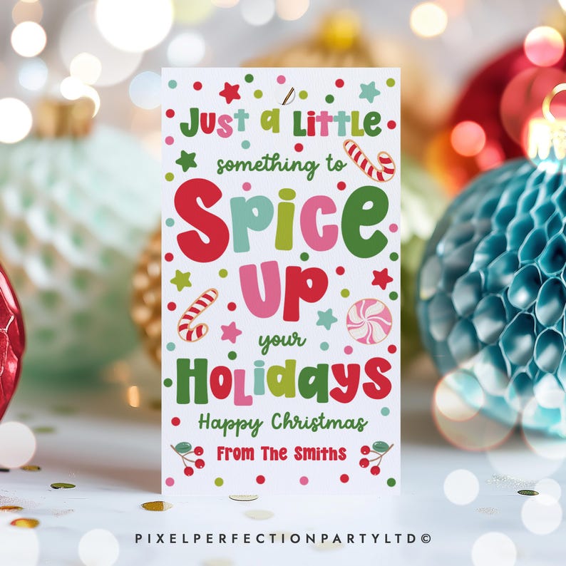 Editable Spice up Your Holidays Christmas Gift Tag Spicy Treat Holiday ...