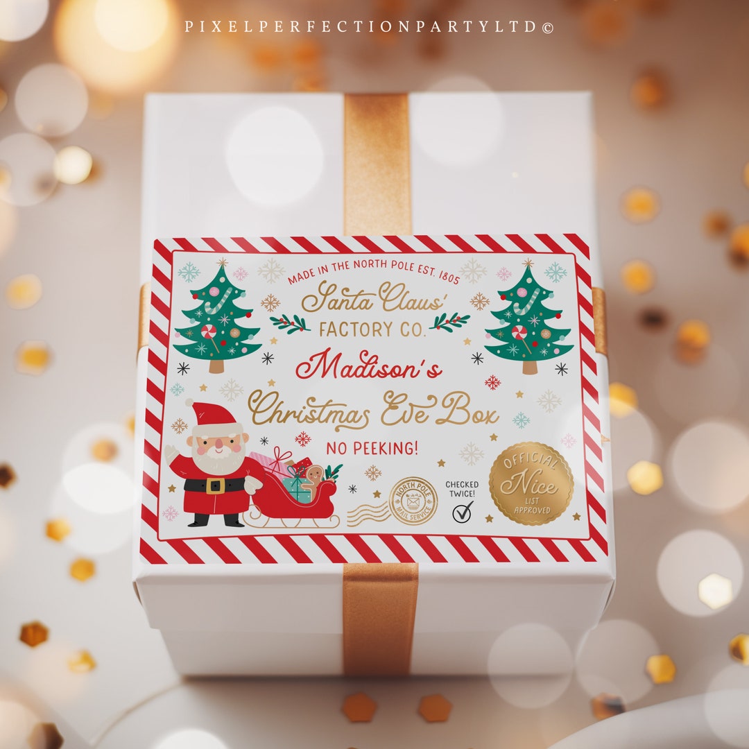 EDITABLE Christmas Eve Box Label Christmas Eve Box Sign - Etsy