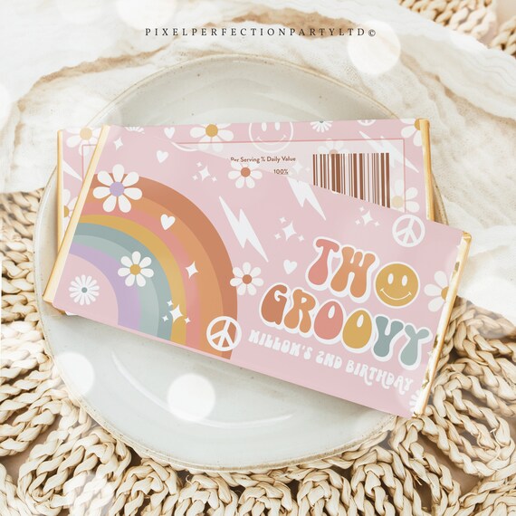 Editable Groovy Birthday Party Candy Bar Label Two Groovy Birthday ...