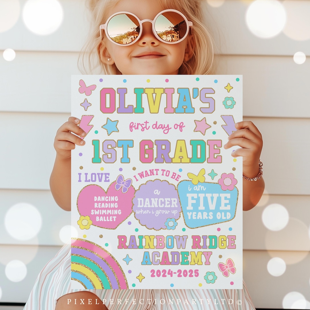 Editable First Day of 1st Grade Sign Printable First Day of 1st Grade ...