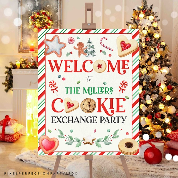 Editable Cookie Exchange Welcome Sign Cookie Swap Welcome Sign Cookies ...