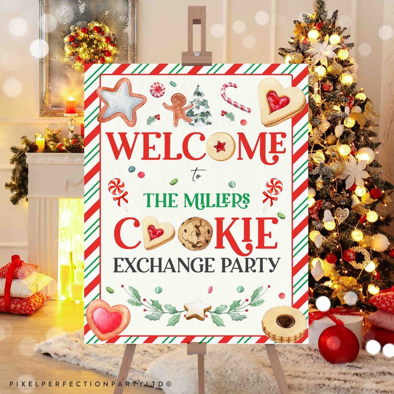 Editable Cookie Exchange Welcome Sign Cookie Swap Welcome Sign | Etsy