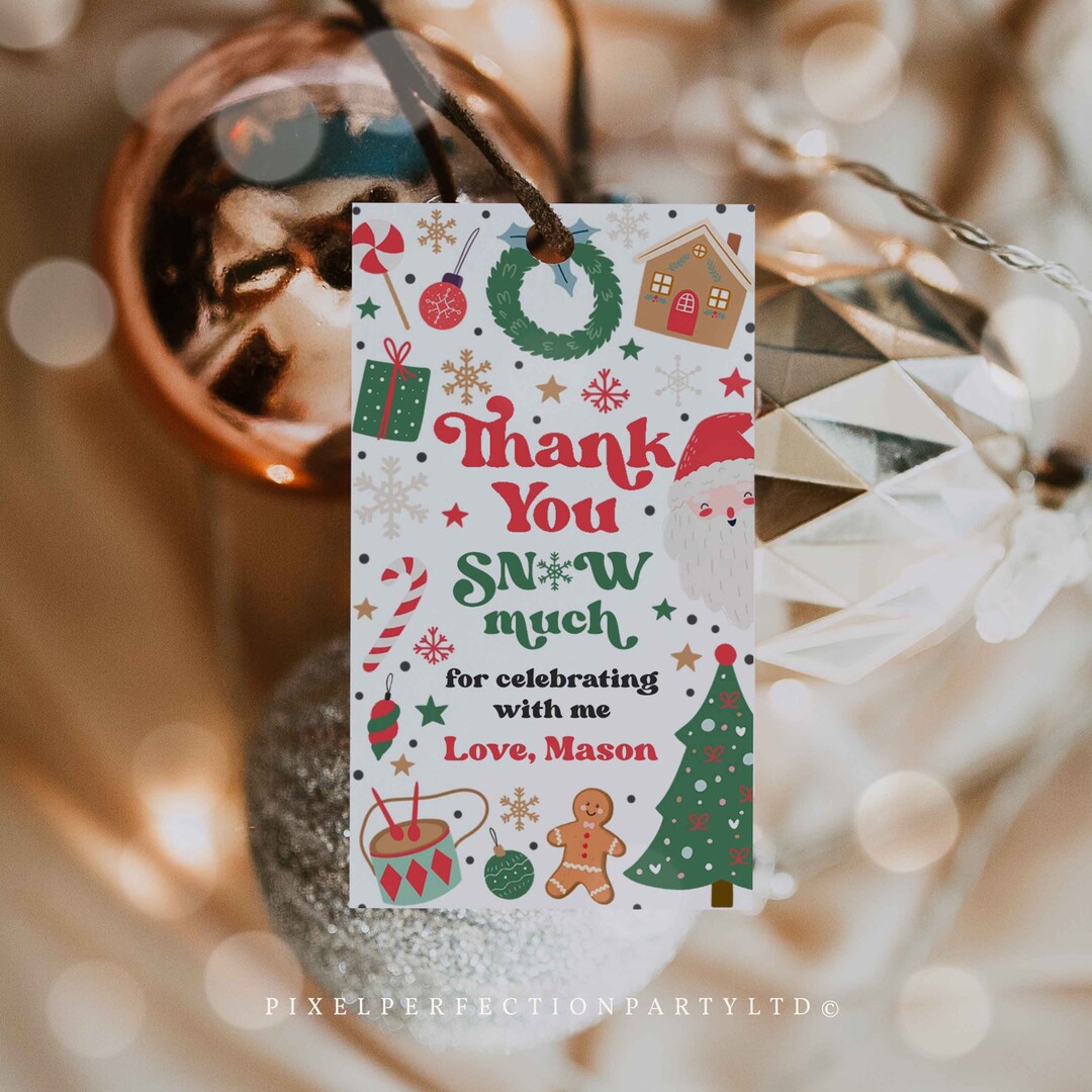 Editable Christmas Birthday Party Luggage Favor Tags Oh What Fun ...