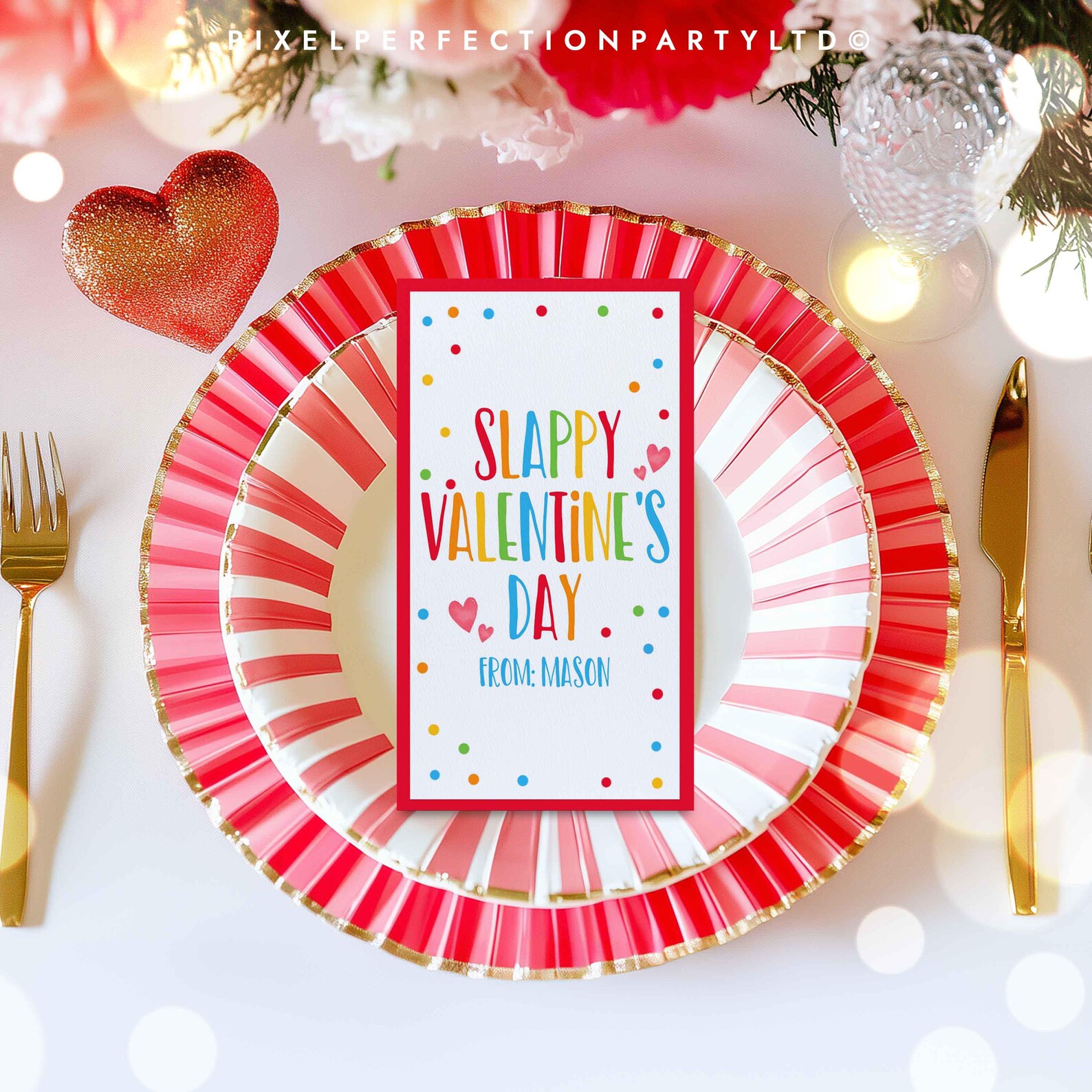 Editable Slap Bracelet Valentine's Day Gift Tag Slappy Valentine's Day ...