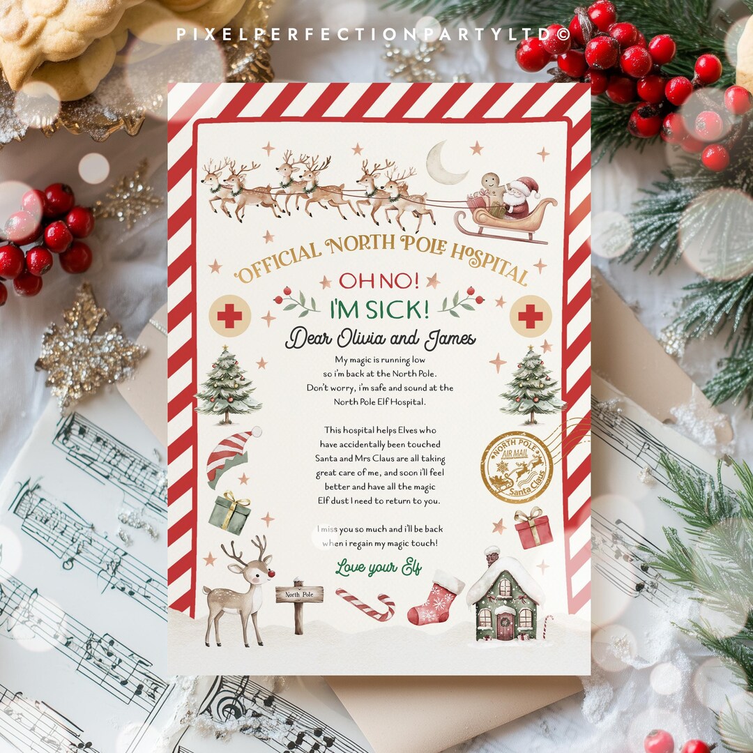 Editable Elf Recovery Letter Elf Touched Elf Lost Magic Elf I'm Sick ...