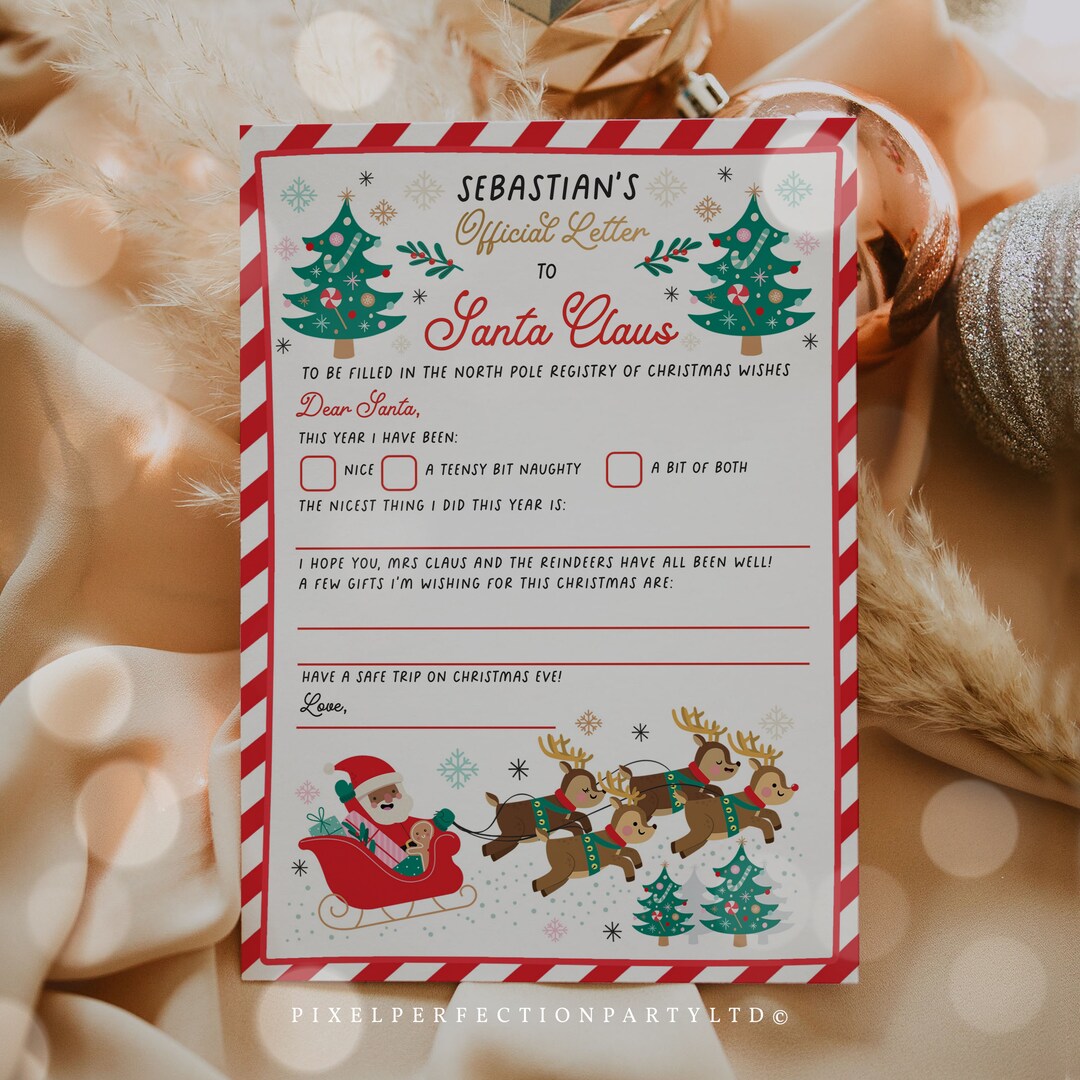 EDITABLE Official Letter to Santa Claus Kit Letter & Mailing Labels to ...