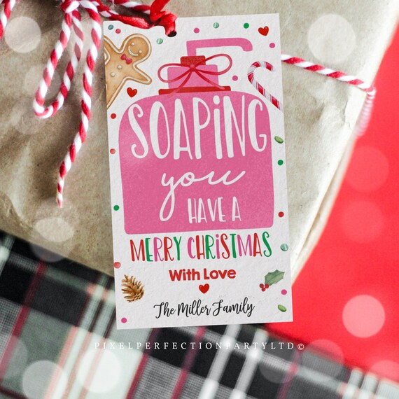 Editable Soapin You Have a Merry Christmas Teacher Christmas Gift Tag ...