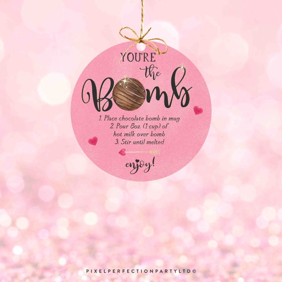 Editable Hot Chocolate Bomb Tag Valentine's Day Hot Cocoa Bomb Tag Your ...