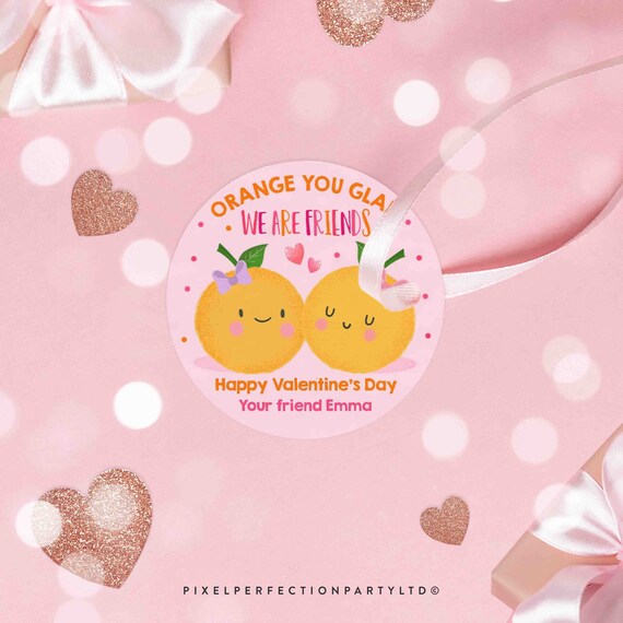 Editable Orange Valentines Gift Tag Valentine Orange You Glad We Are ...