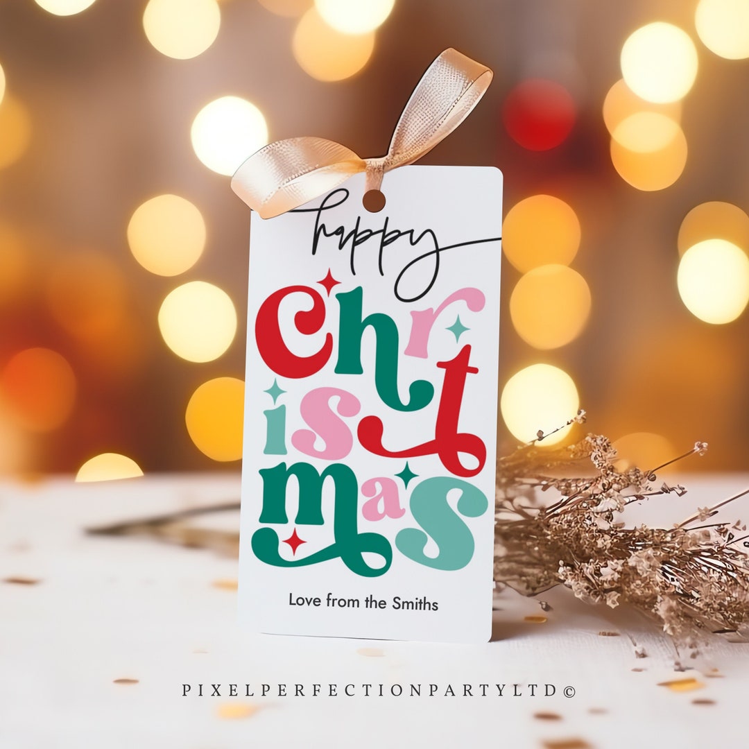 Editable Happy Christmas Gift Tag Holiday Gift Tag Christmas Holiday ...