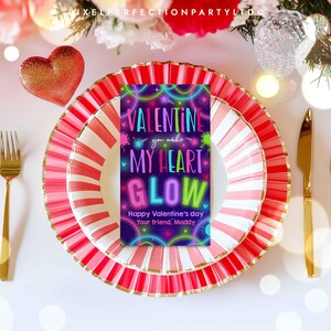 Editable You Make My Heart Glow Valentine Glow Stick Gift Tag Glow ...