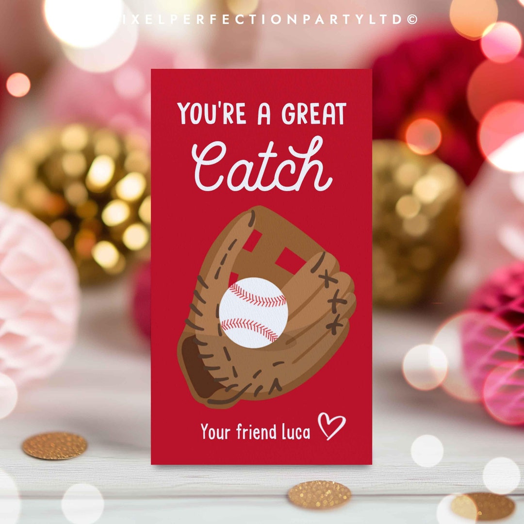 Editable Baseball Valentine's Day Gift Tag Valentine You're A Great ...