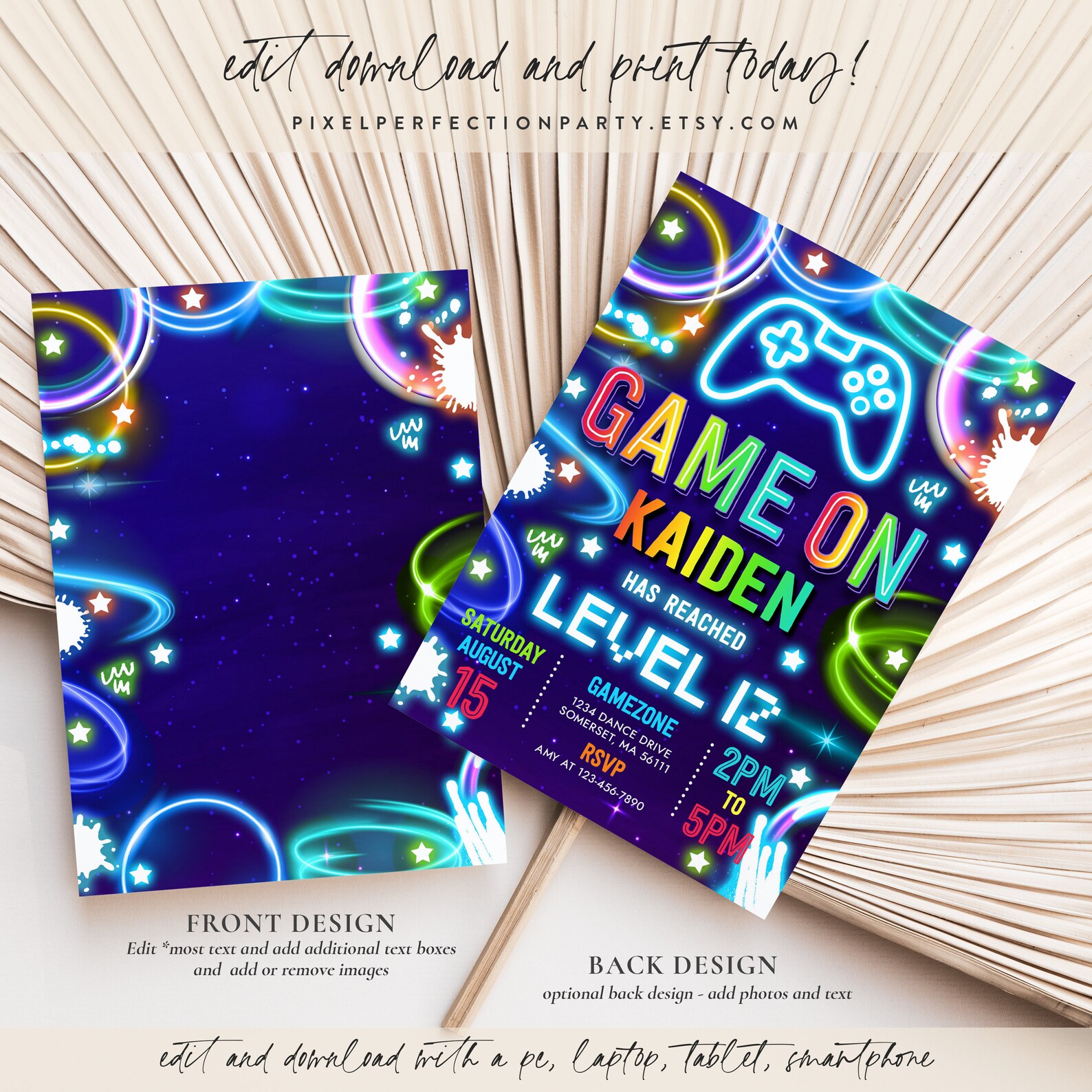 Editable Video Game Birthday Invitation Boy Gamer Birthday - Etsy UK