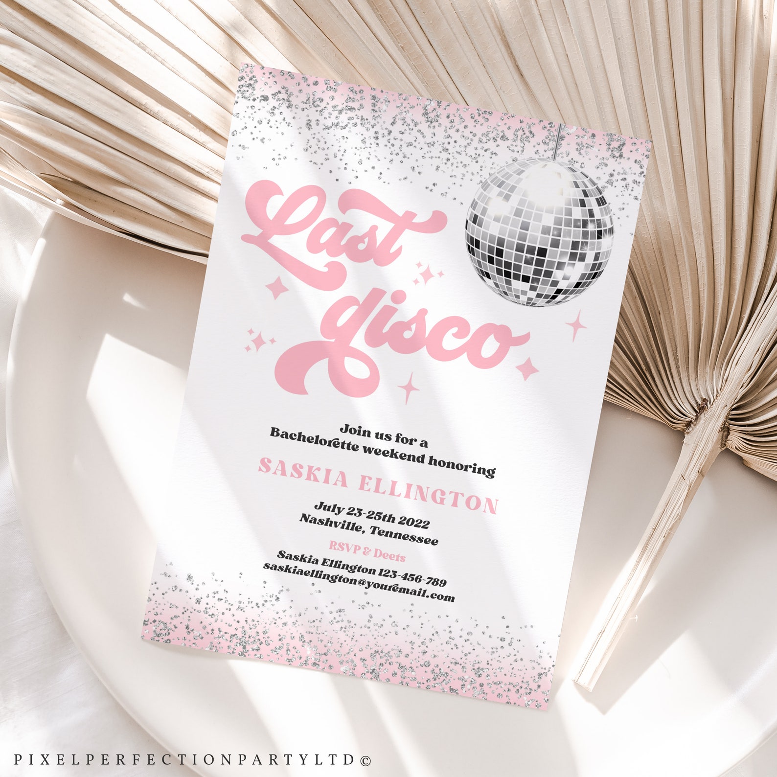 Editable Last Disco Bachelorette Weekend Invitation & Itinerary Last ...