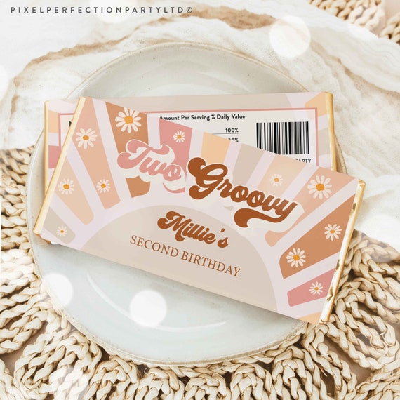 Editable Sunshine Groovy Sun Birthday Party Candy Bar Wrapper Here Come ...