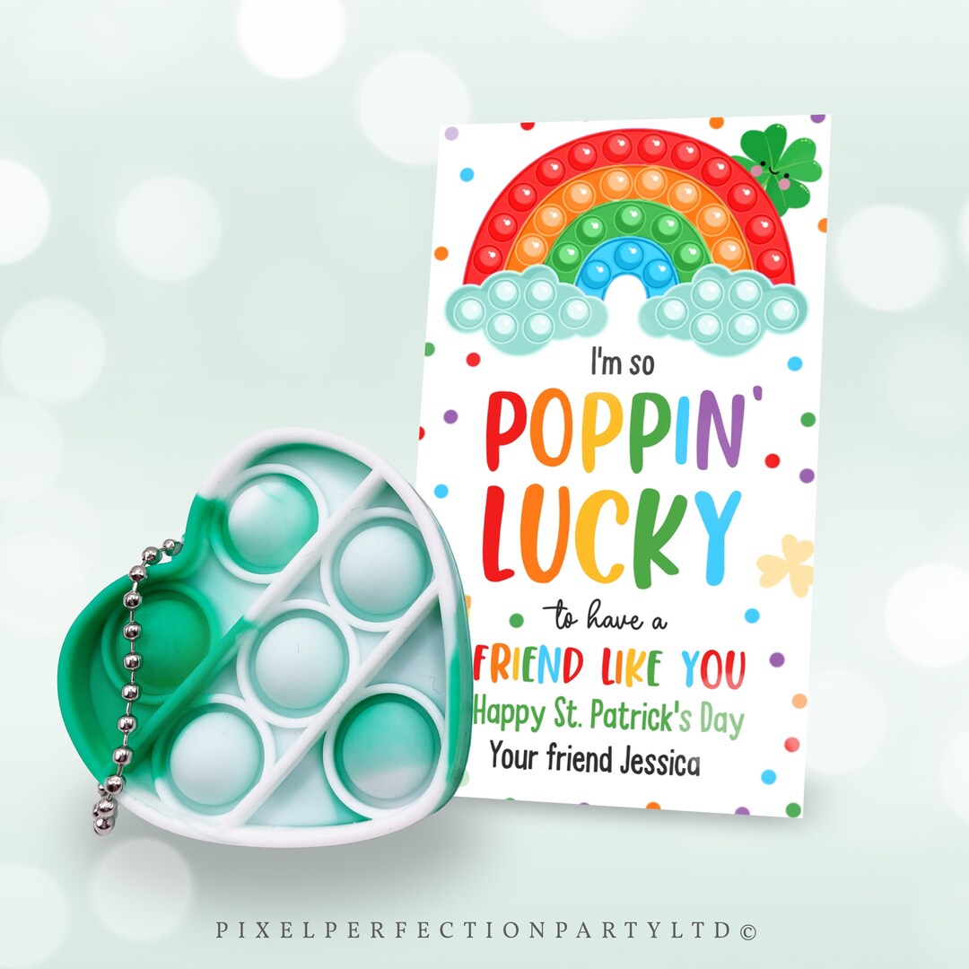 Editable St. Patrick's Day Pop It Gift Tag so Poppin' - Etsy