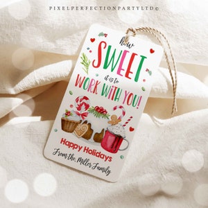 Editable Coworker Christmas Gift Tag Company Holiday Appreciation Gift ...
