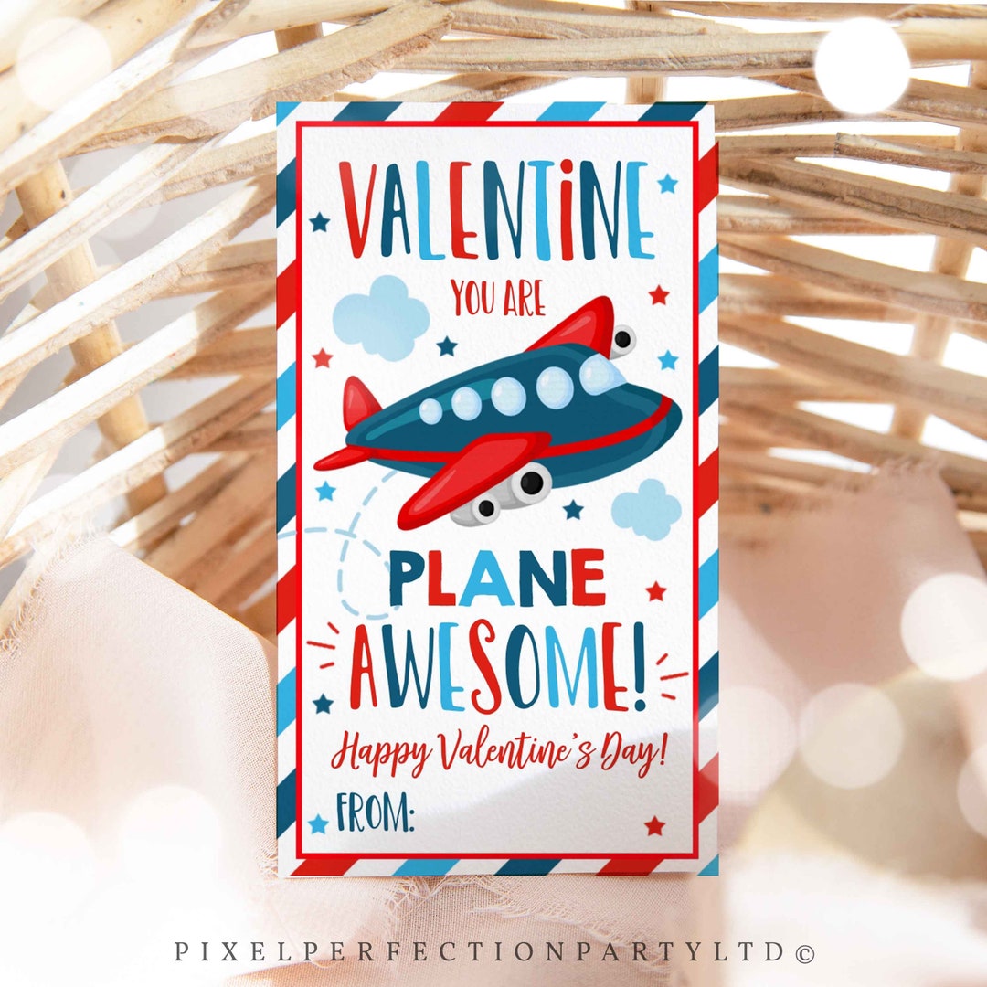 Editable Airplane Valentine's Day Gift Tag Valentine You - Etsy