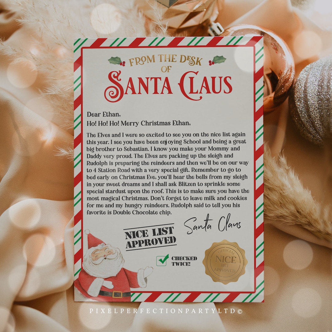 Editable Official Letter From Santa Claus Letter From the Desk of Santa ...