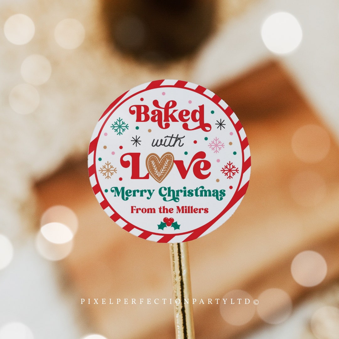 Editable Cookie Gift Tag Baked With Love Gift Tag Cookie Exchange Gift ...