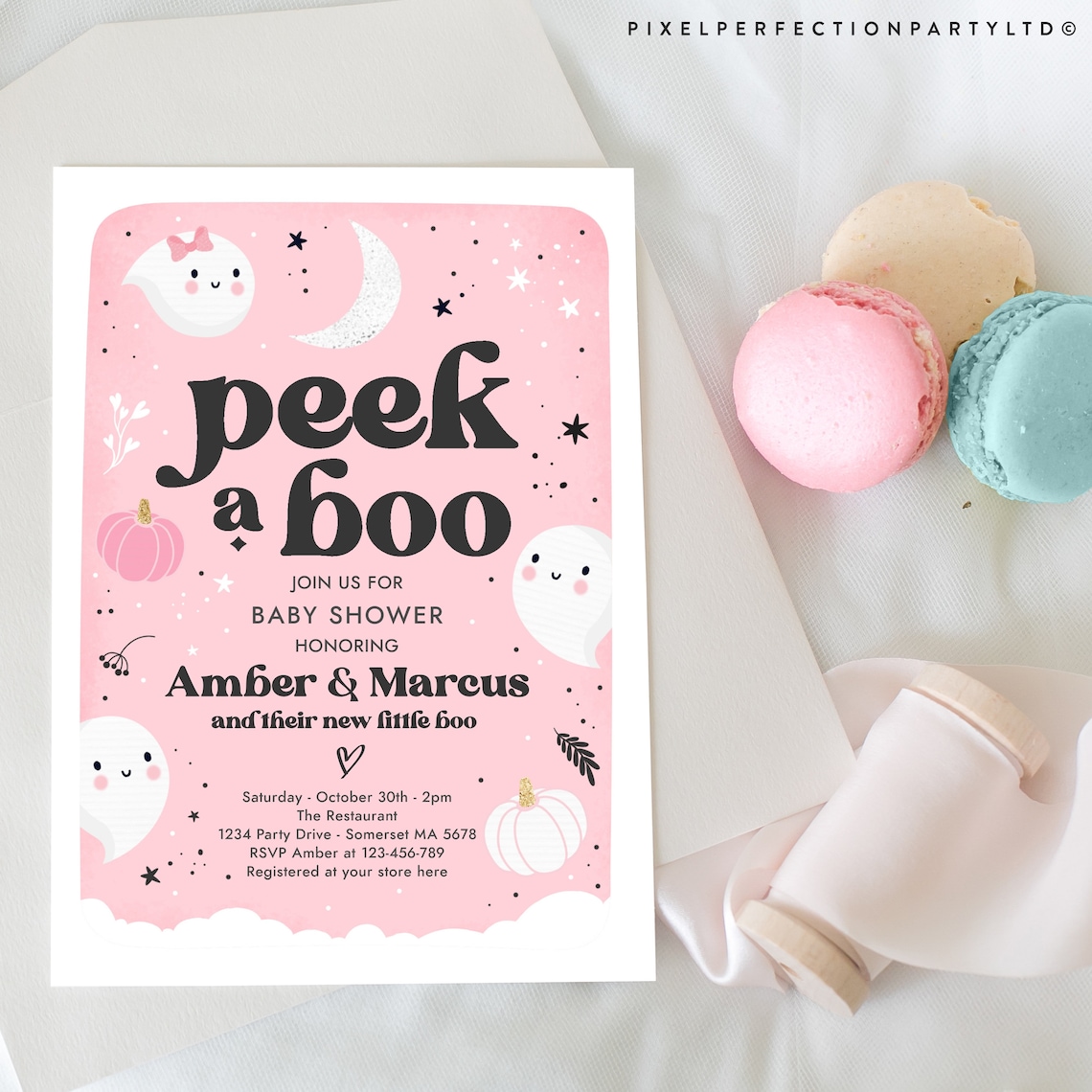 Editable Peek A Boo Baby Shower Invitation Little Boo Girl | Etsy