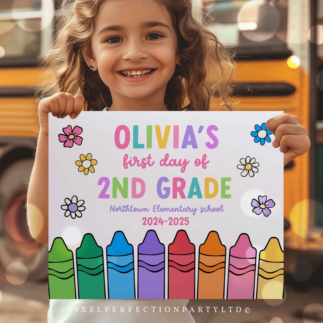 Editable First Day of 2nd Grade Sign Printable First Day of 2nd Grade ...