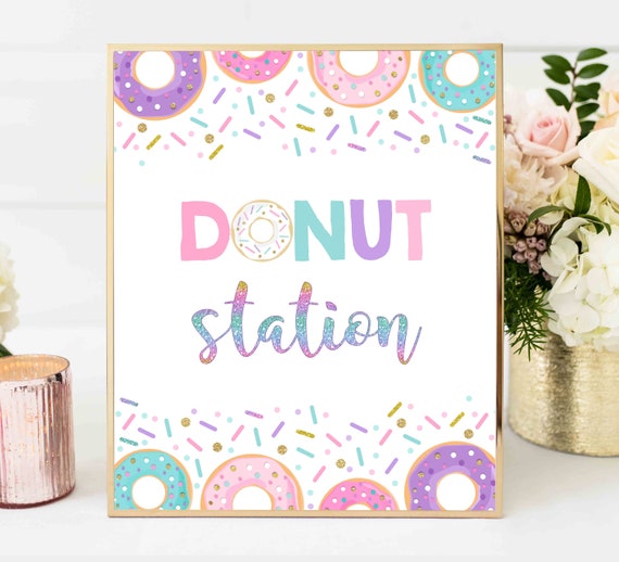 Donut Bar Table Sign Donut Station Sign Donut Party Sign Donut Station ...